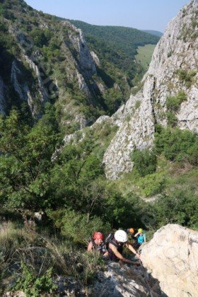 Via Ferrata route in Turda Gorge