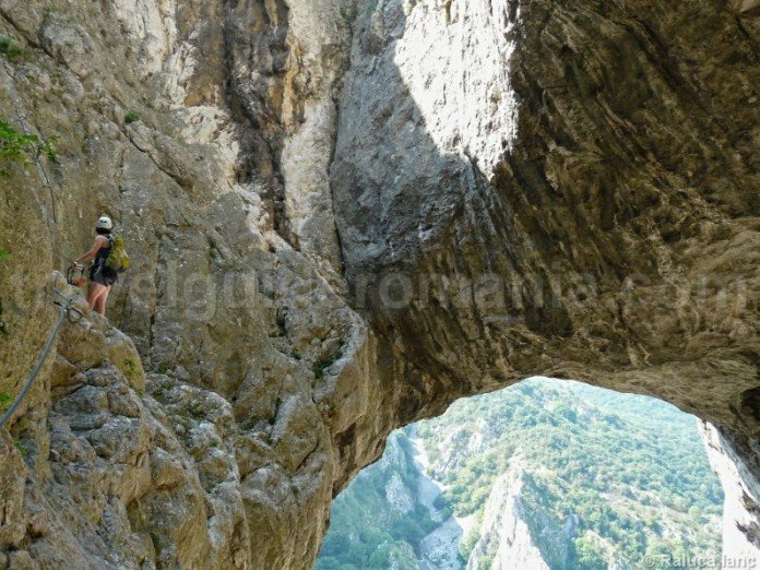 Via Ferrata route in Turda Gorge