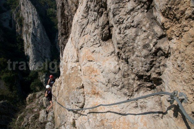Via Ferrata route in Turda Gorge